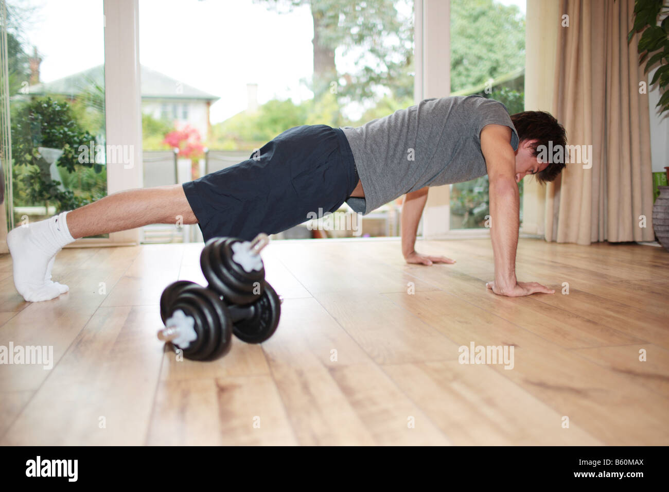 Young Man Doing Press Ups Model Released Stock Photo - Alamy