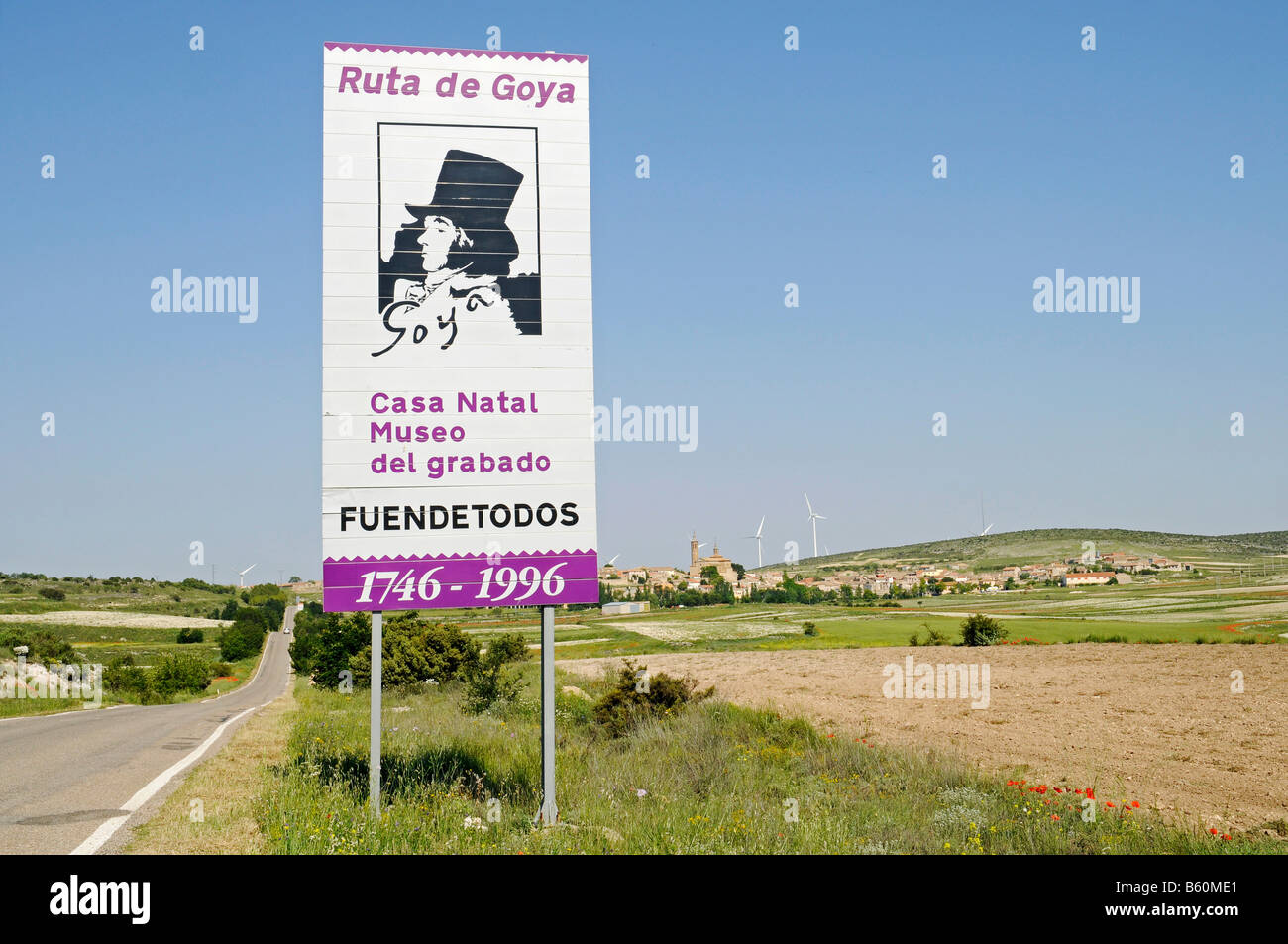 Street sign, Goya's route, Francisco de Goya, Painter, born in ...