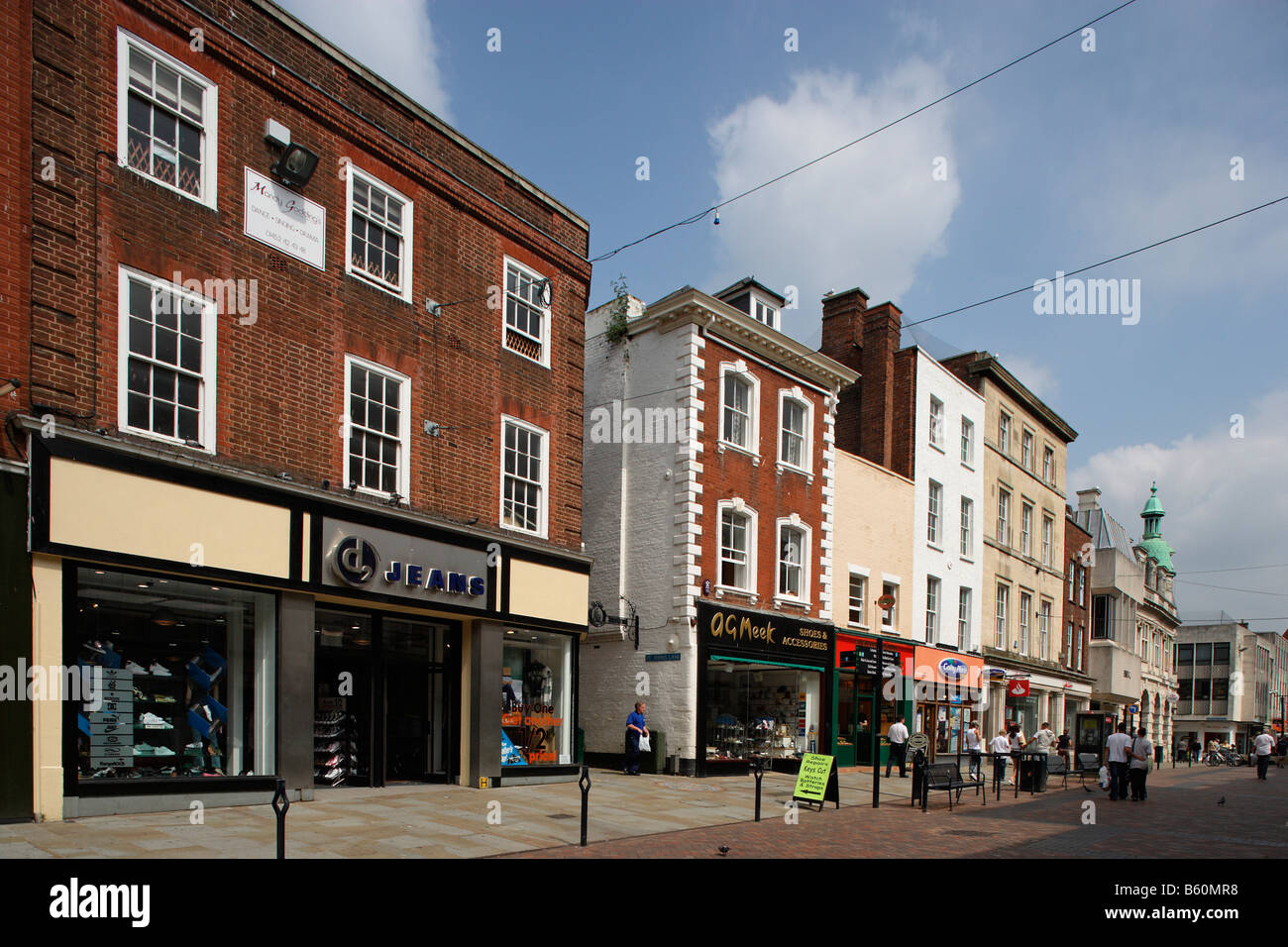 Gloucester town center typical houses Gloucestershire the Cotswolds UK ...