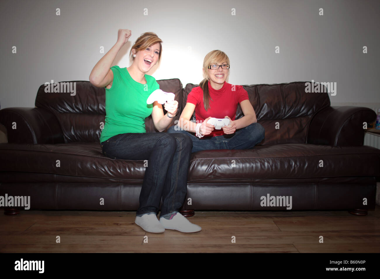 Young Women Playing Computer Games Models Released Stock Photo - Alamy