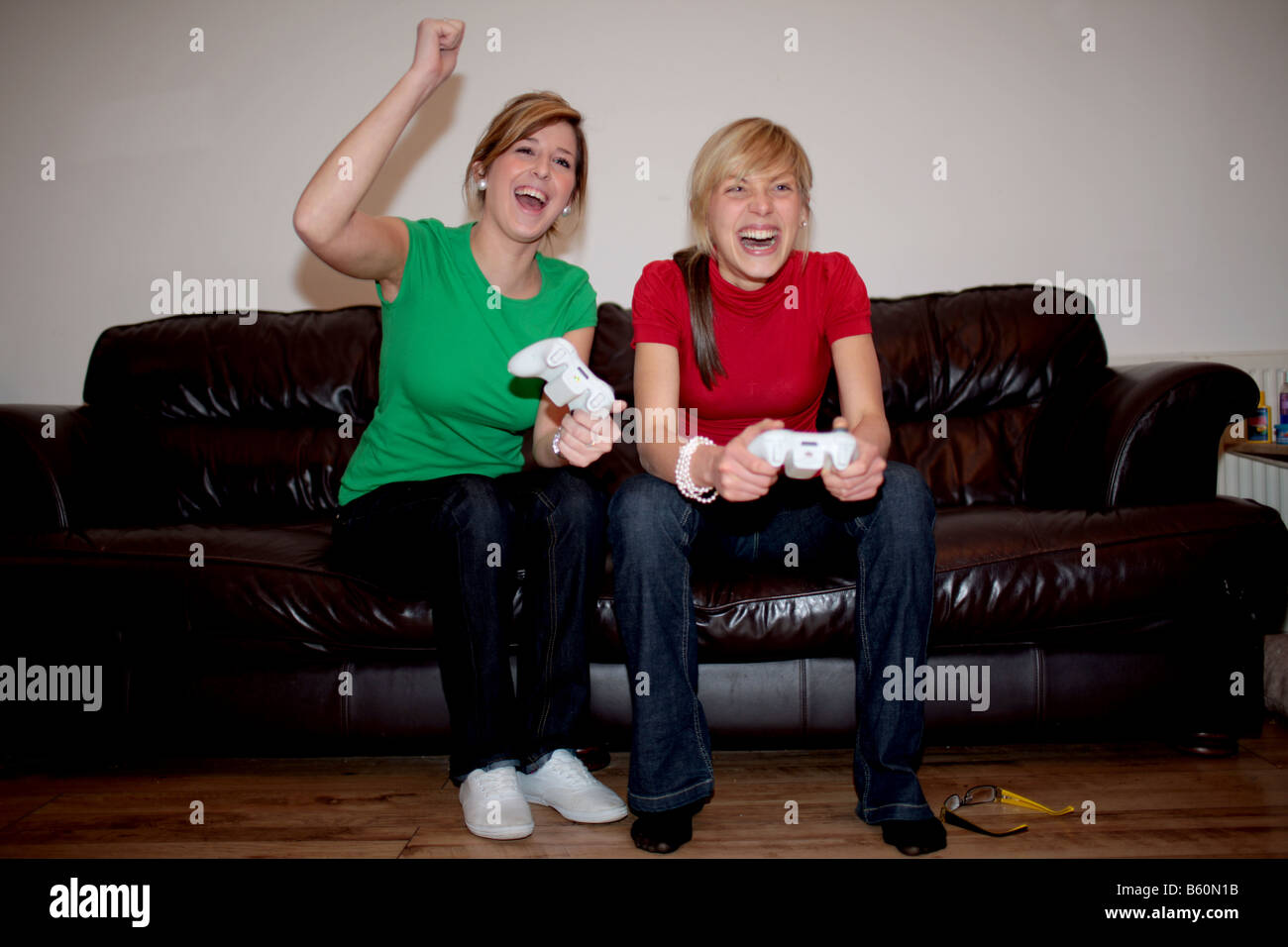 Young Women Playing Computer Games Models Released Stock Photo - Alamy