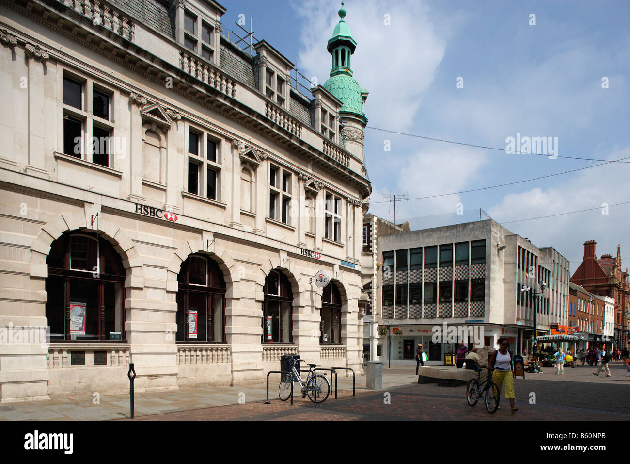 Gloucester town center typical houses Gloucestershire the Cotswolds UK ...