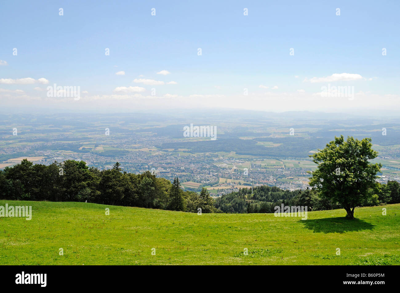 Panorama, view, Weissenstein Mountain, Jura Range, view of Solothurn ...