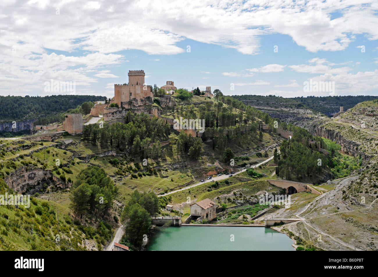 Castle Hotel Parador on a hill, Alarcon, Cuenca province, Castile-La ...