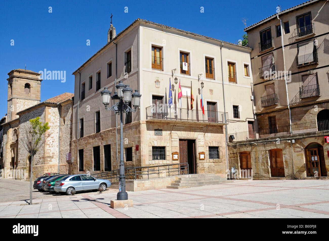 Town hall, square, Plaza de Espana, historic town centre, Molina de ...