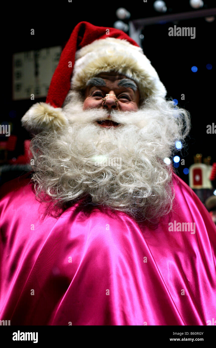 Santa Claus figure in Selfridges window display London Stock Photo - Alamy