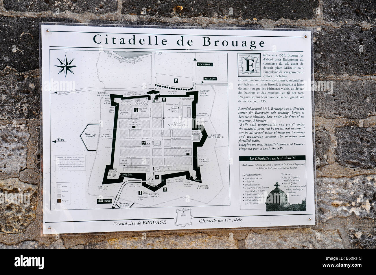 Plan, over-view, fortress, fortress town, citadel, Brouage, Rochefort ...