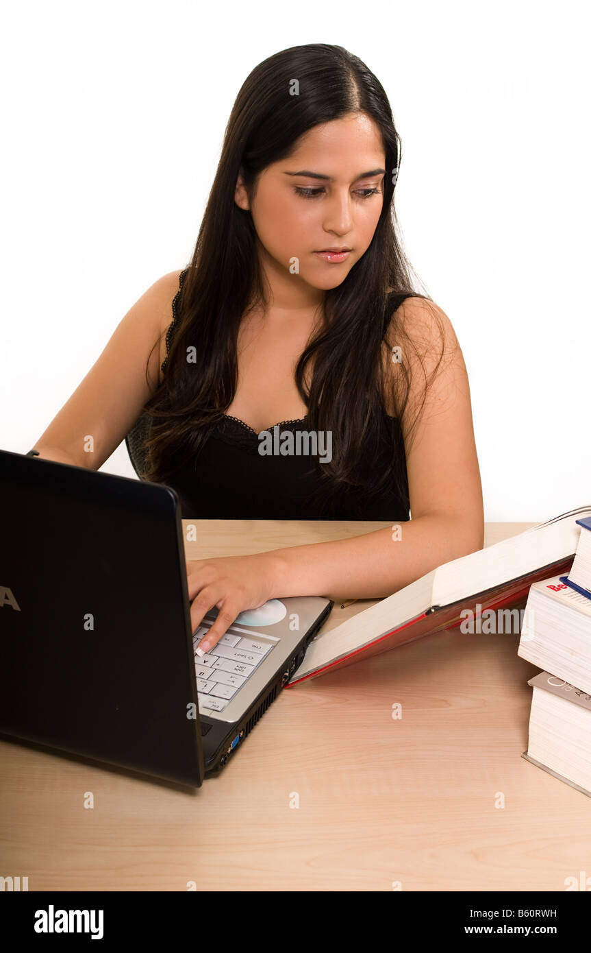 Girl doing homework Stock Photo - Alamy