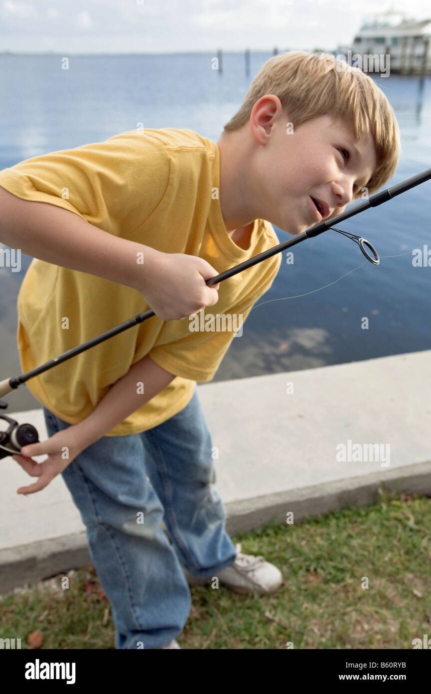 Boy caught fish hi-res stock photography and images - Alamy