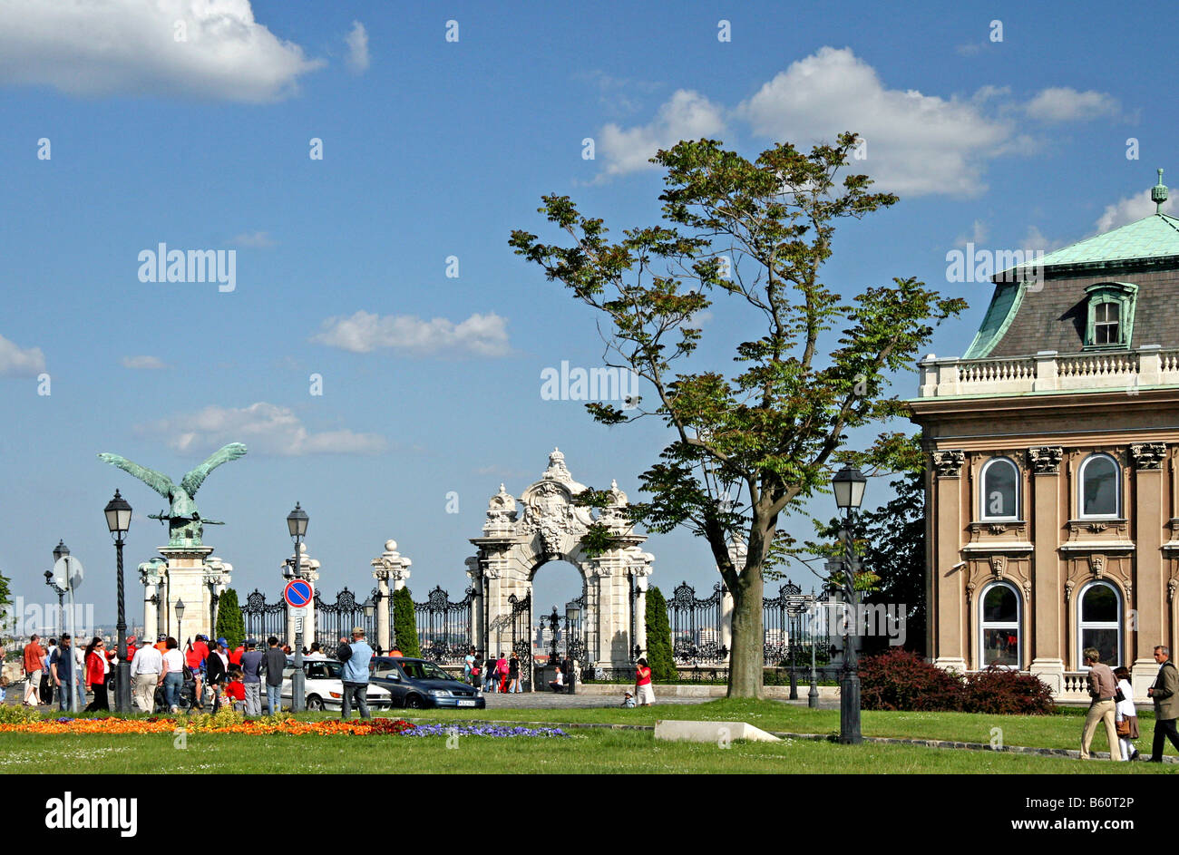 Main entrance gate, Buda Castle, Budapest, Hungary, Europe Stock Photo ...