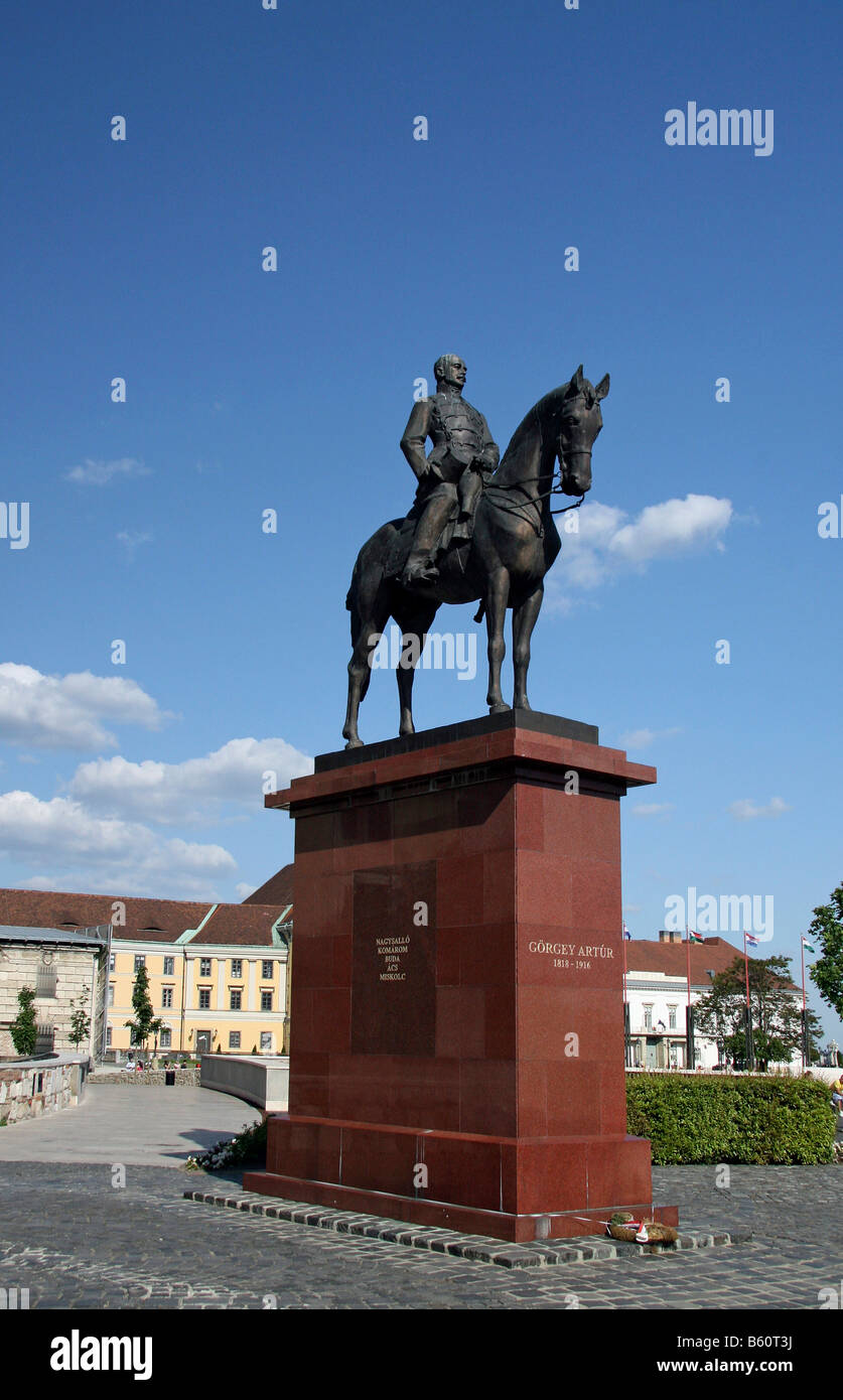 Statue of Goergey Artúr, Hungarian general, 1848, castle district ...