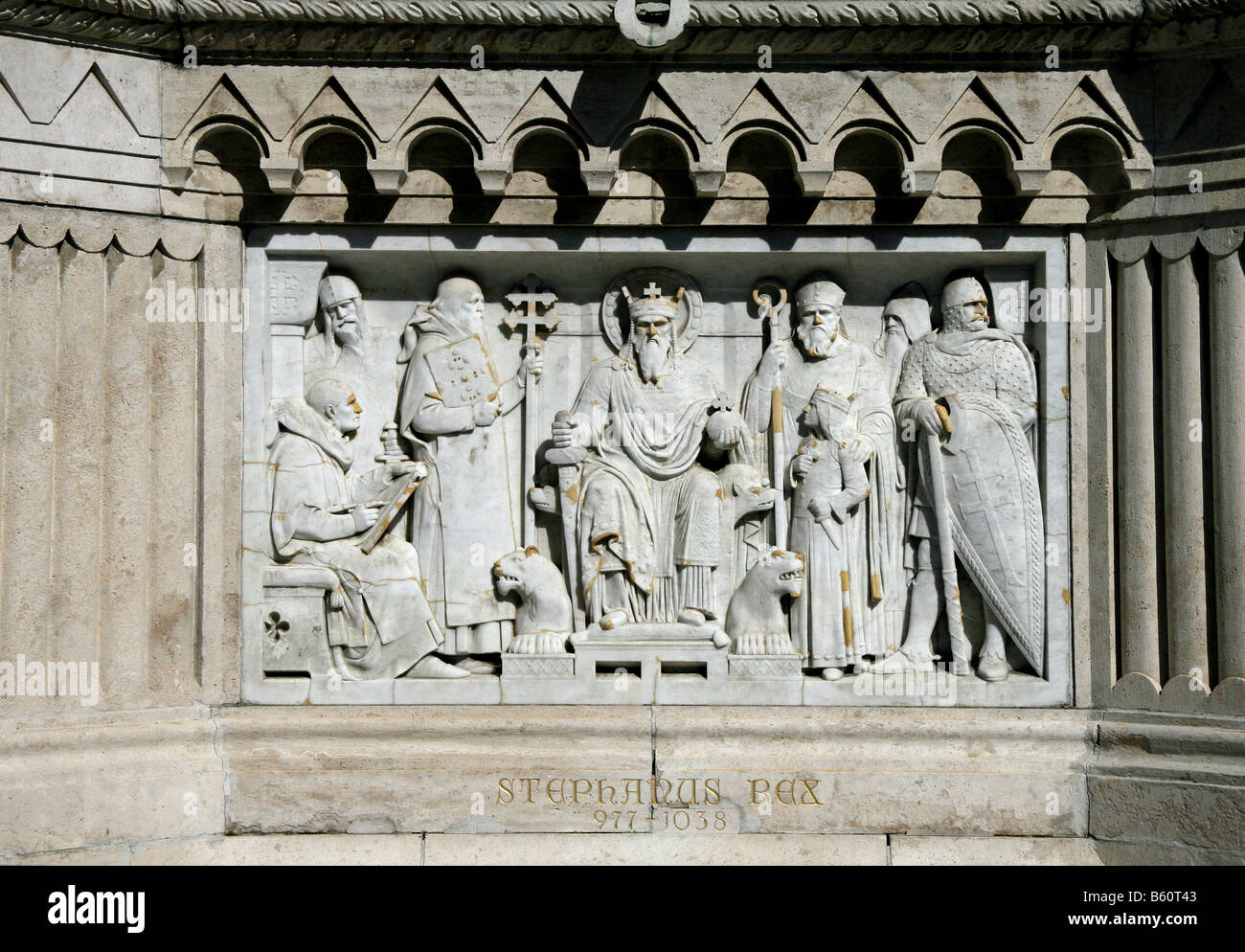 Pedestal depicting the King Stephen I of Hungary, Budapest, Hungary ...
