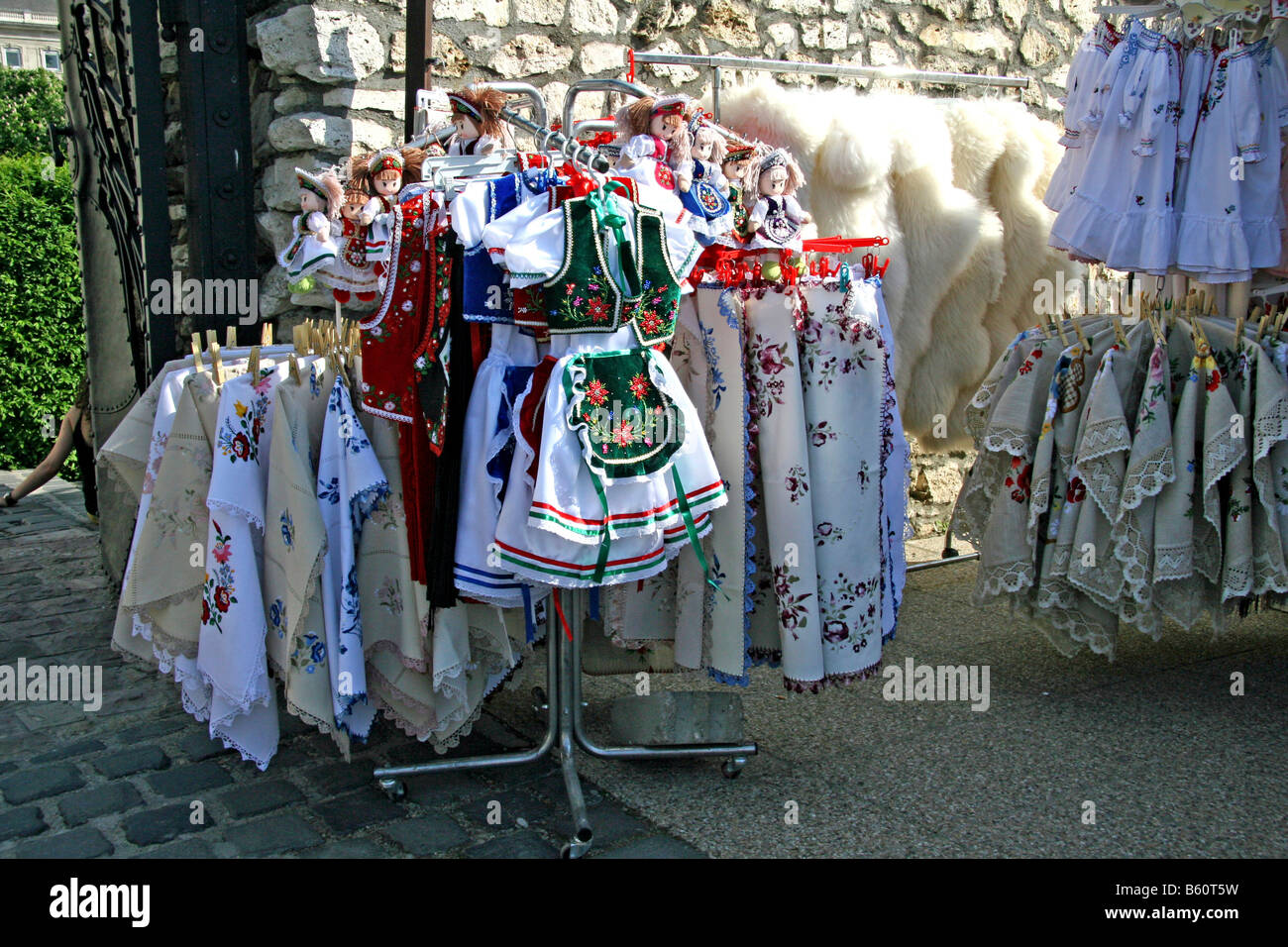 Folklore and Souvenirs, market stall, castle district, Budapest ...