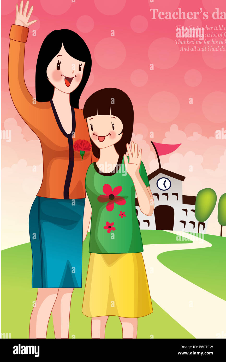 Parents and Teacher Stock Photo - Alamy