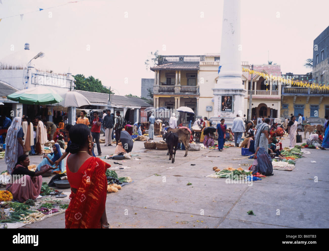 women in sari, fruit market, Diu, India Stock Photo - Alamy