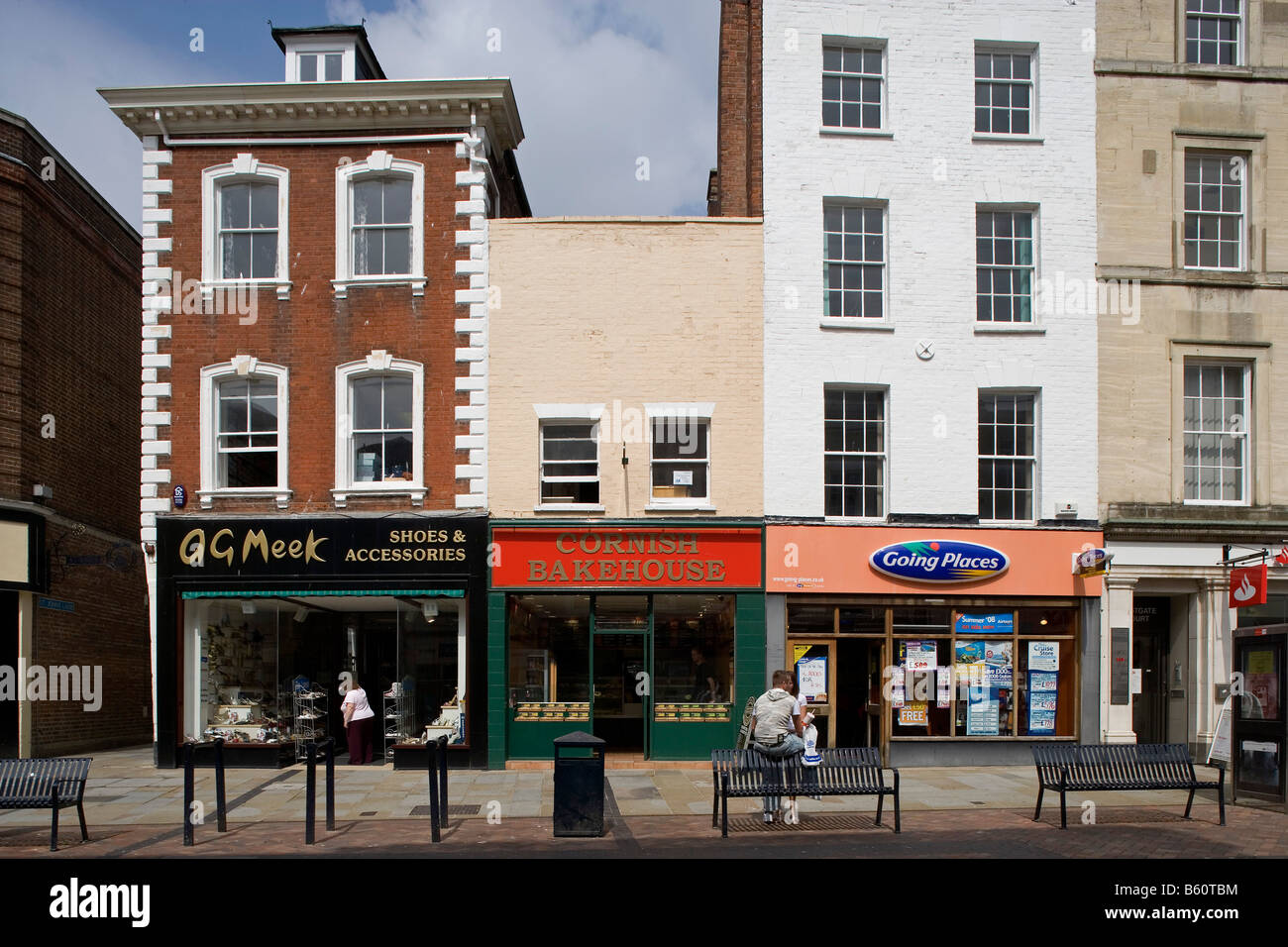 Gloucester town center typical houses Gloucestershire the Cotswolds UK ...