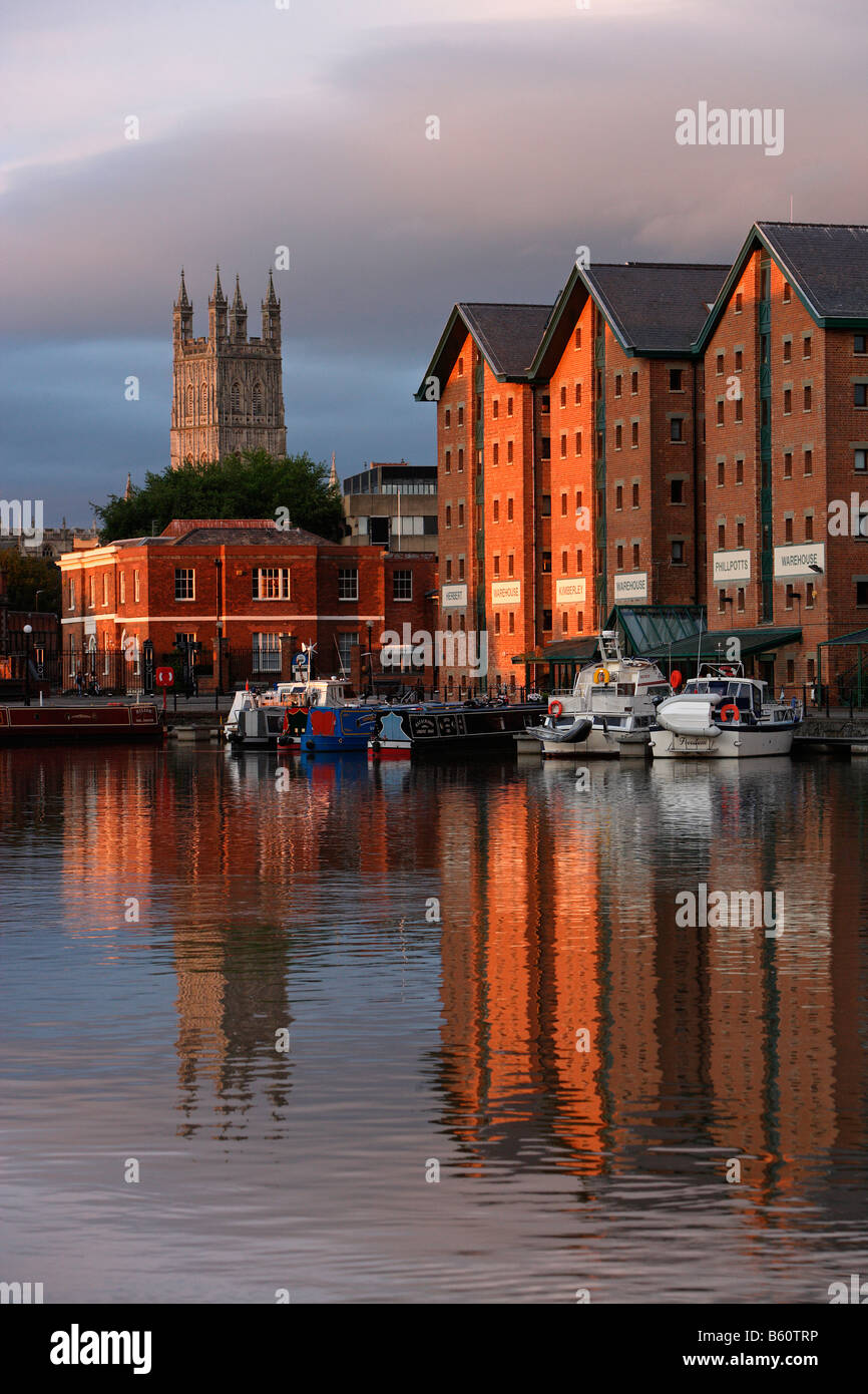 Gloucester the Docks 18th century warehouses Cathedral Gloucestershire ...