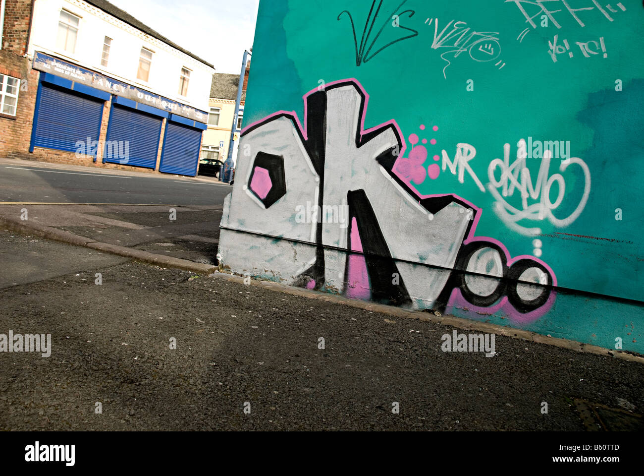 Graffiti Paintings Wall Green Mural High Resolution Stock Photography ...