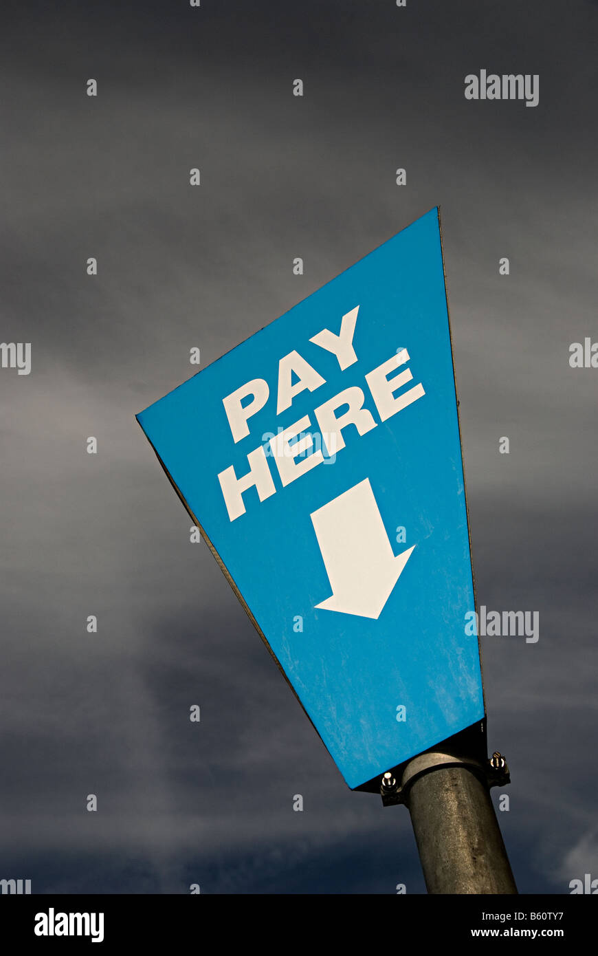 pay here parking sign to indicate where the payment meter is Stock ...