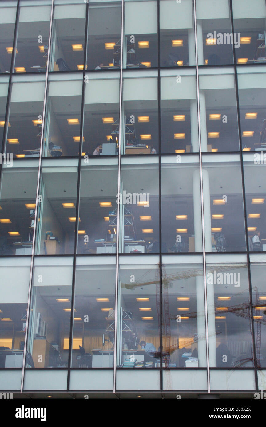 Office block interiors on view from exterior in Dublin Stock Photo - Alamy