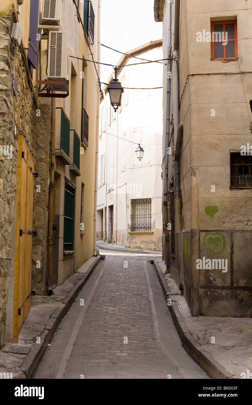 A side street in small French town Stock Photo - Alamy