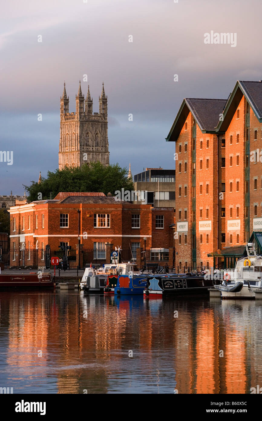 Gloucester the Docks 18th century warehouses Cathedral Gloucestershire ...