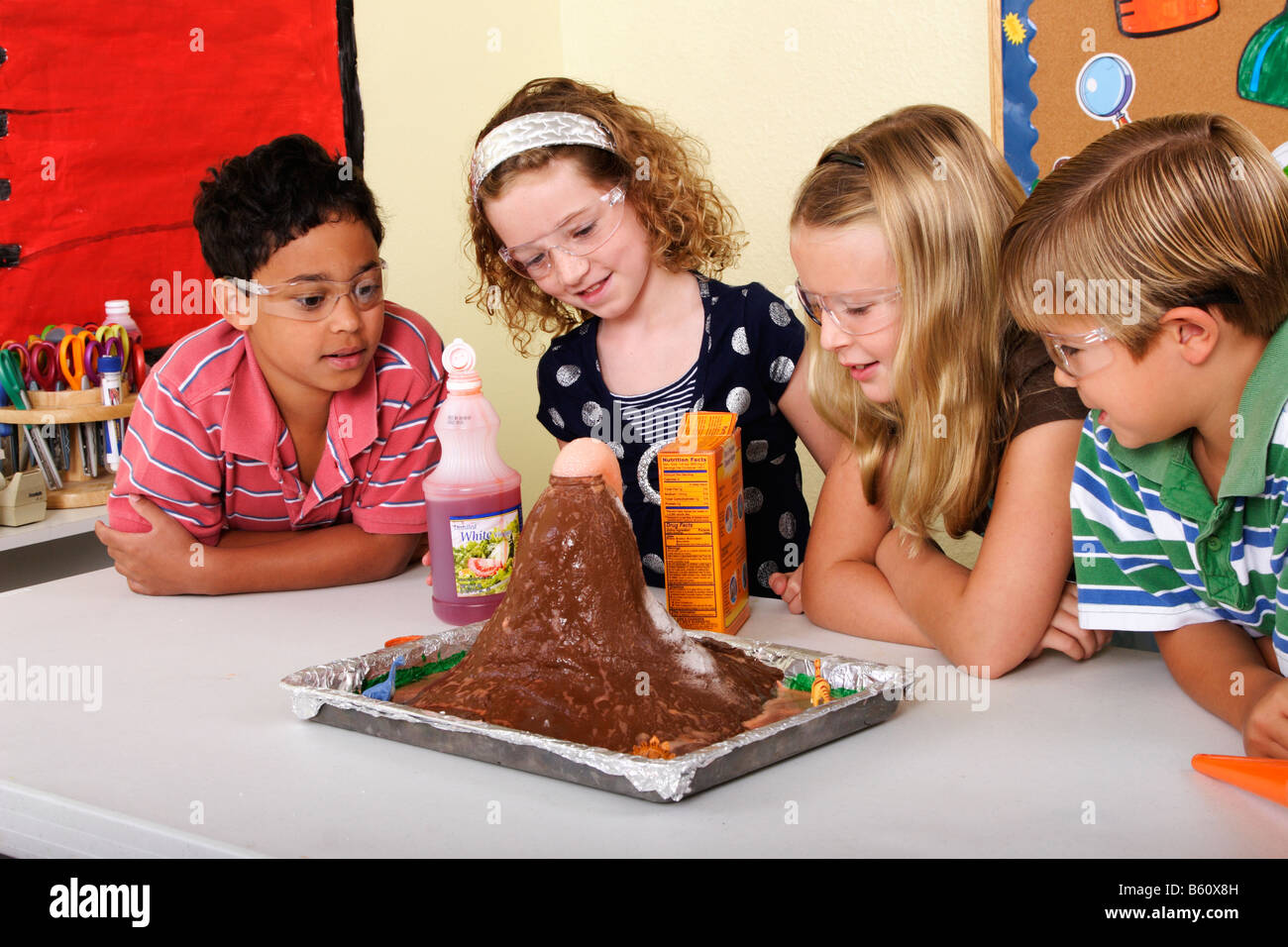 School kids working on a science project Stock Photo - Alamy