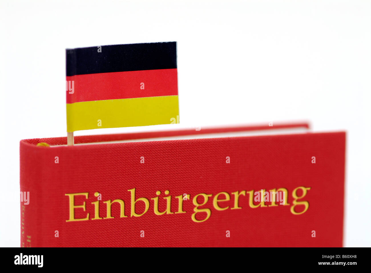 Book with the title Einbuergerung and a German flag as bookmark ...