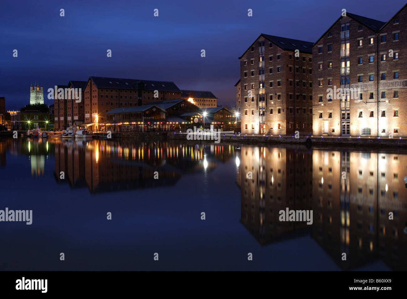 Gloucester the Docks 18th century warehouses Cathedral Gloucestershire ...
