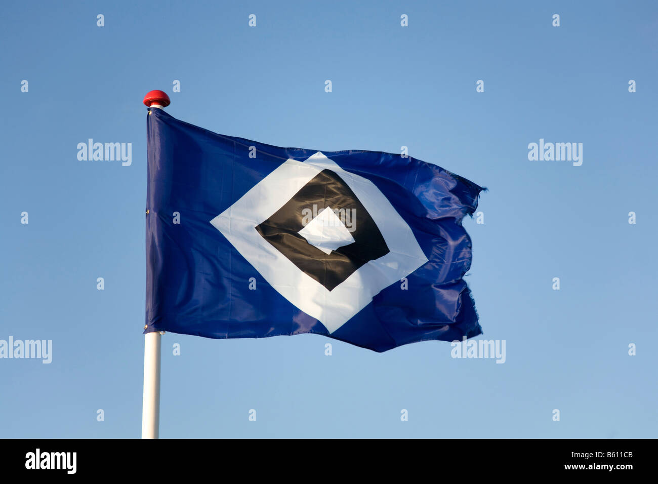 Flags of the Hamburger Sport Verein, or HSV, being flown as part of the ...