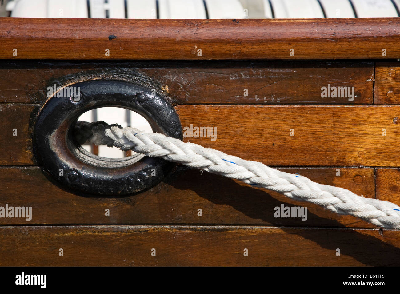 Detail of plaited rope at the Flensburg Nautics sailing festival ...
