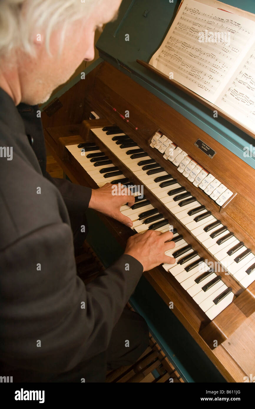 Organ player, stops and keyboard, or manual, of the privately restored ...