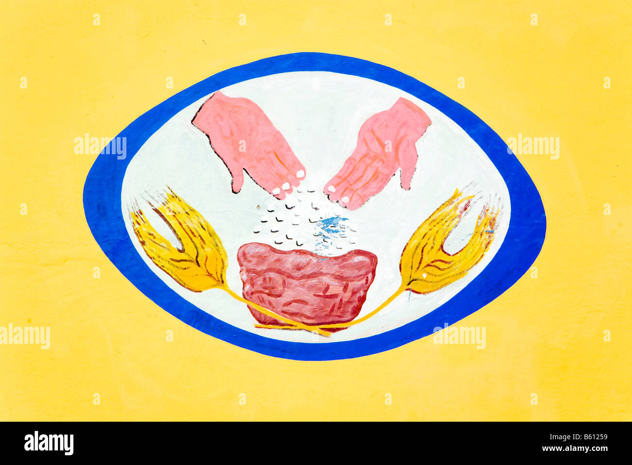 Emblem of an agricultural cooperative, Merida, Venezuela, South America ...