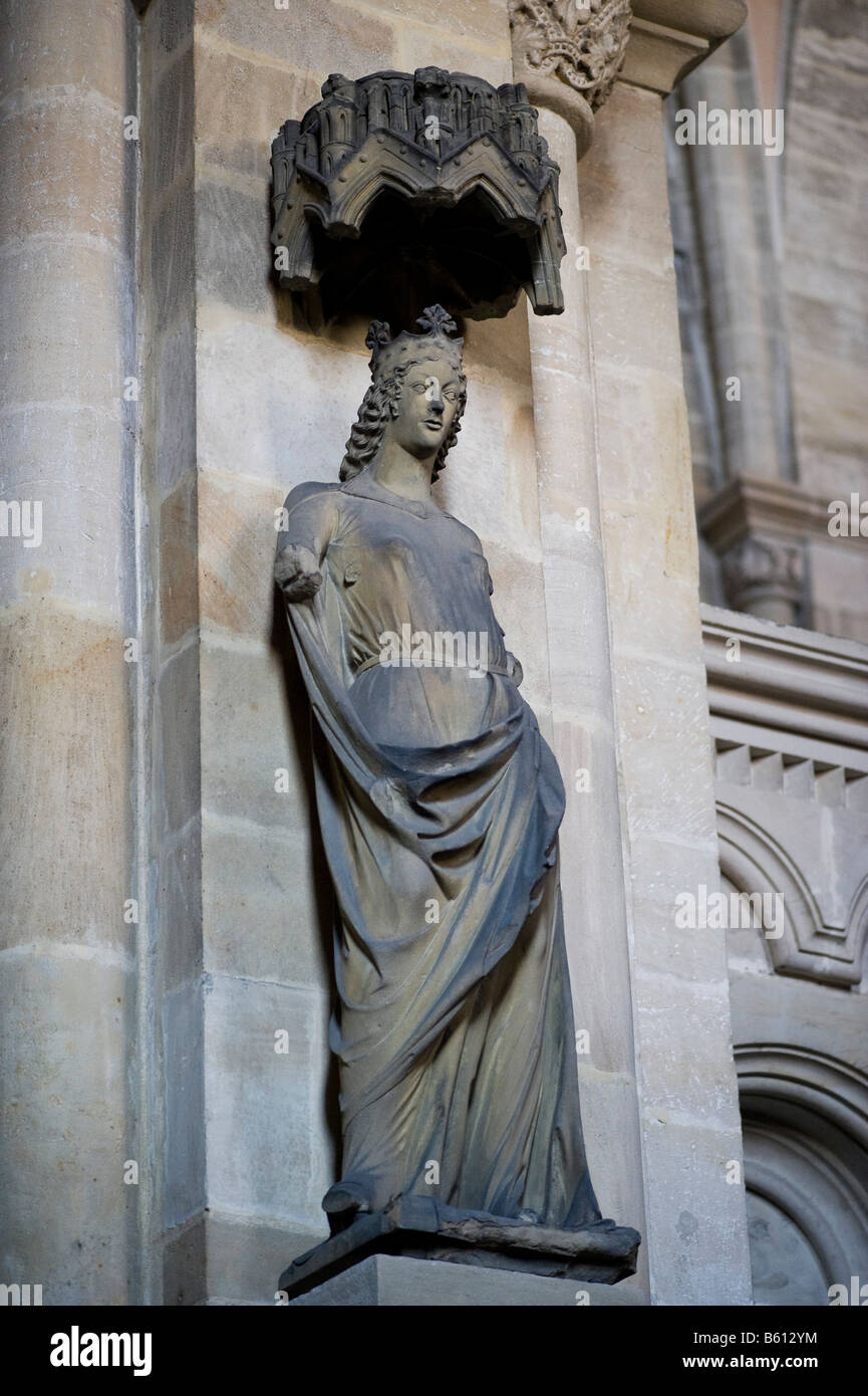 Original statue of the ecclesia in Bamberg Cathedral, Bamberg, Upper ...