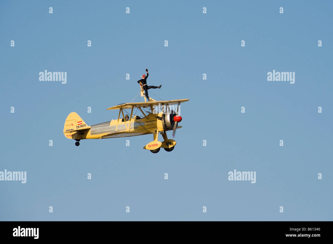 Biplane a wing walker hi-res stock photography and images - Alamy