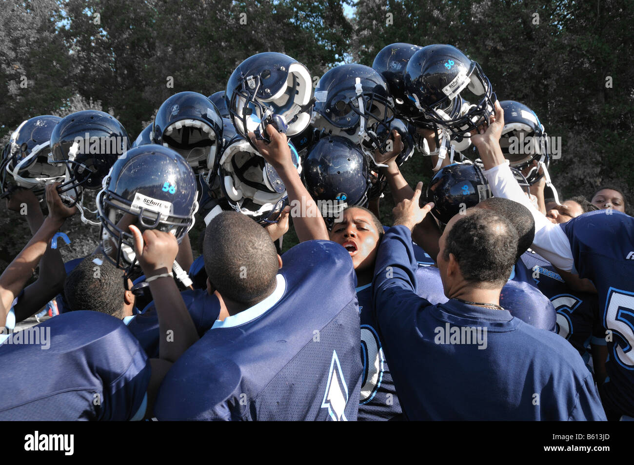 football team prepares for a game Stock Photo - Alamy