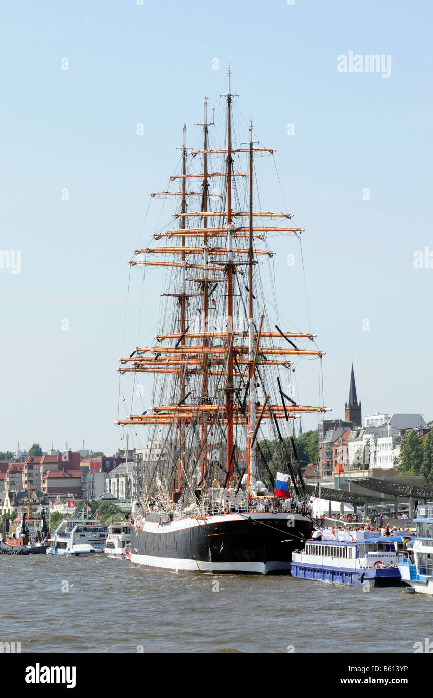 Sedov, the largest sailing ship in the world, view of the stern in ...