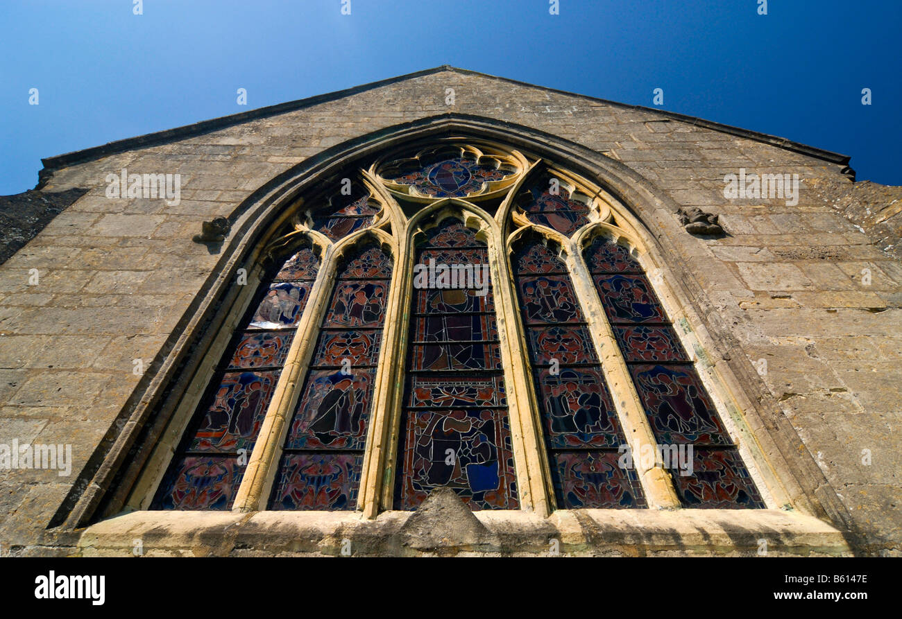 Church window of the Church of All Saints, Wrington, Somerset, England ...