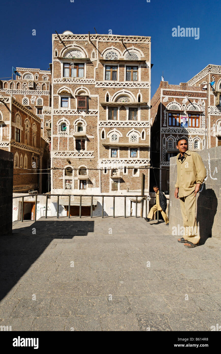 Ornamental house in the historic city centre of Sanaa, Sana´a, UNESCO ...