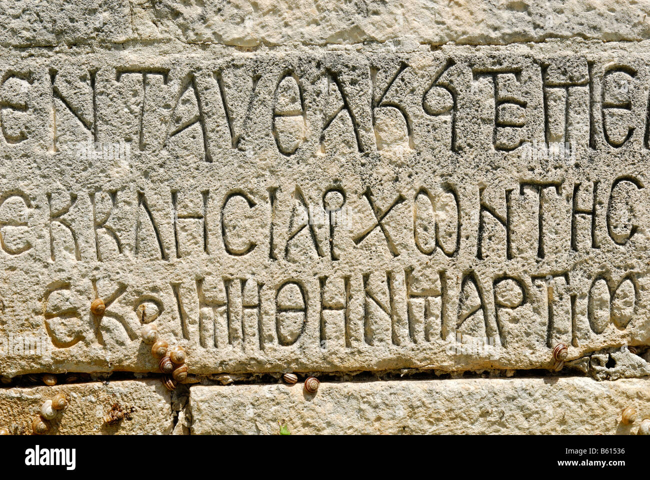 Historic inscription in Pojan Byzantine Monastery, Apollonia Museum ...