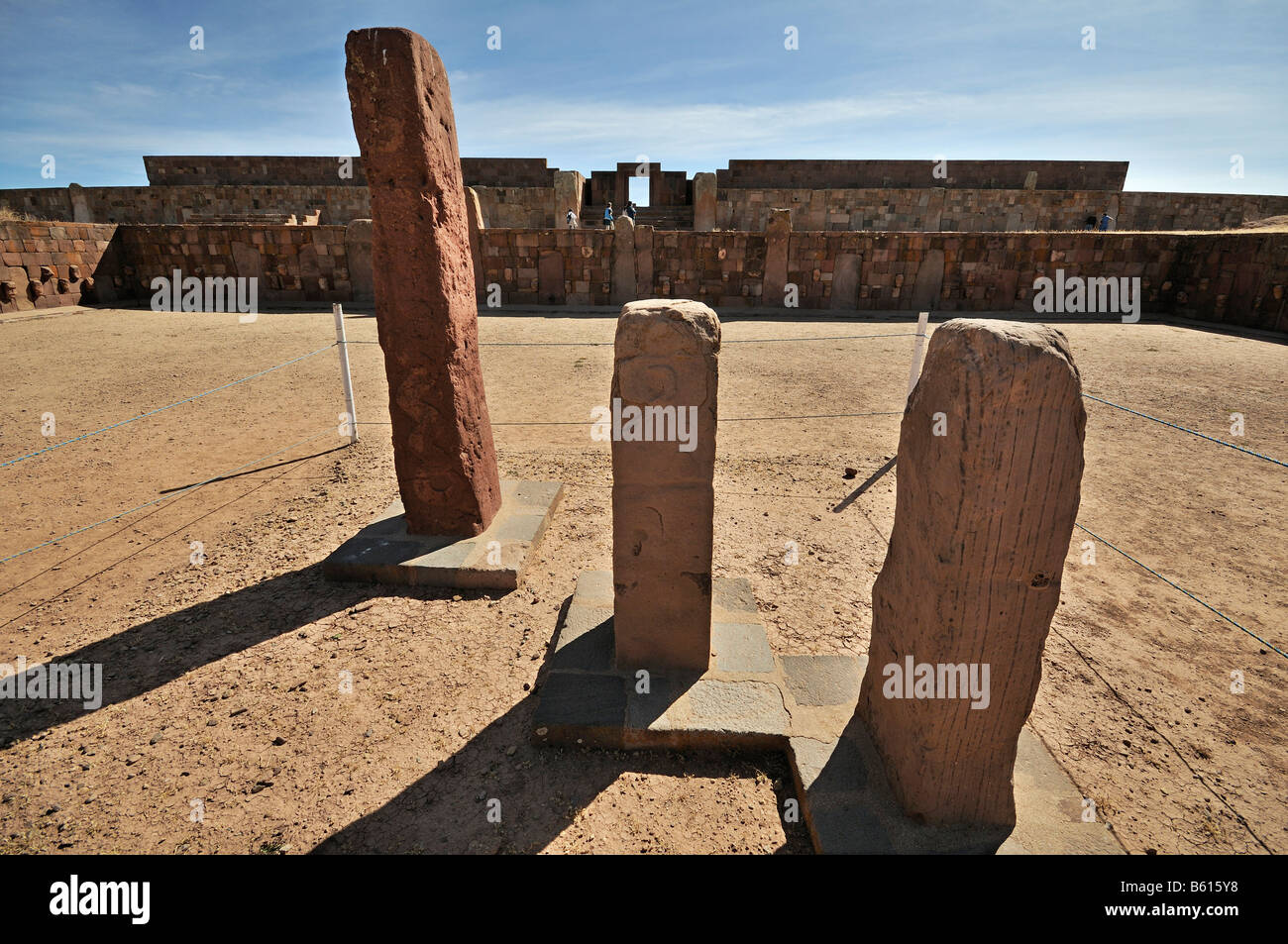 View between monoliths onto the entrance to the Temple of Kalasasaya at ...