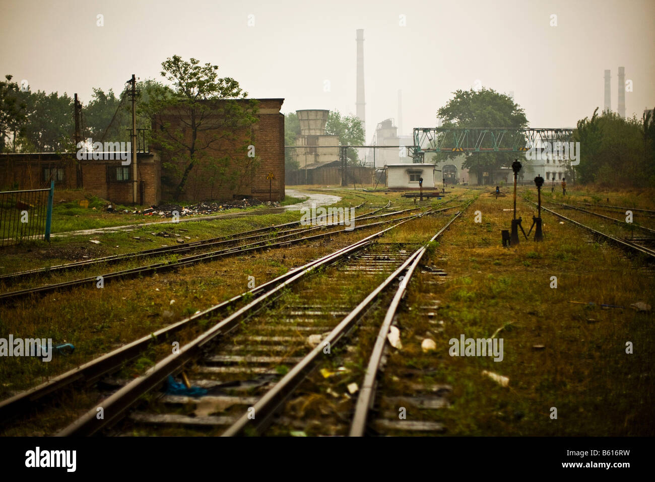 A factory that has been shut down in Beijing China in April 2008 Stock ...