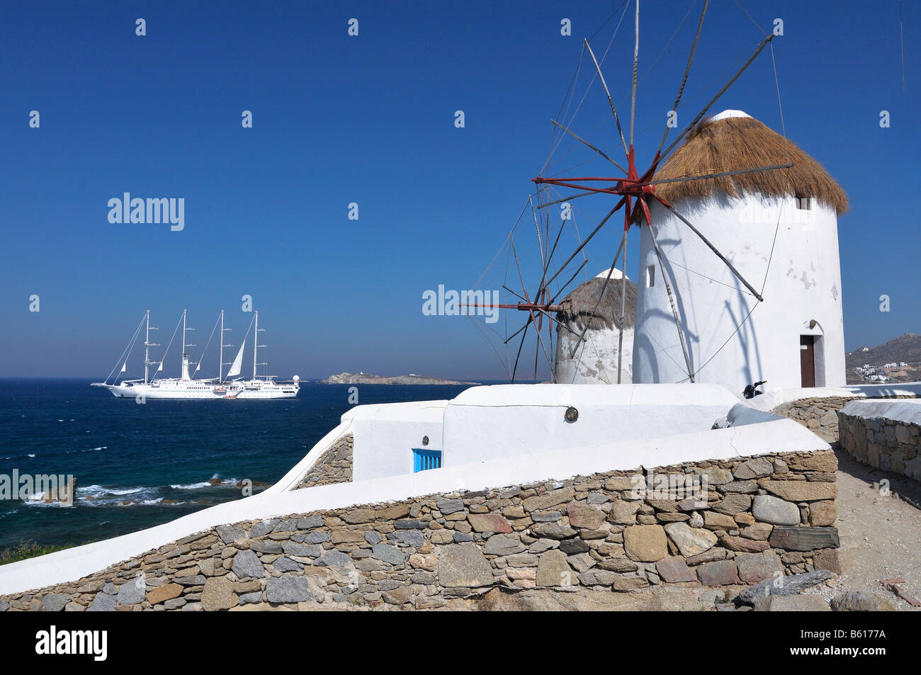 Sailing greece windmill hi-res stock photography and images - Alamy
