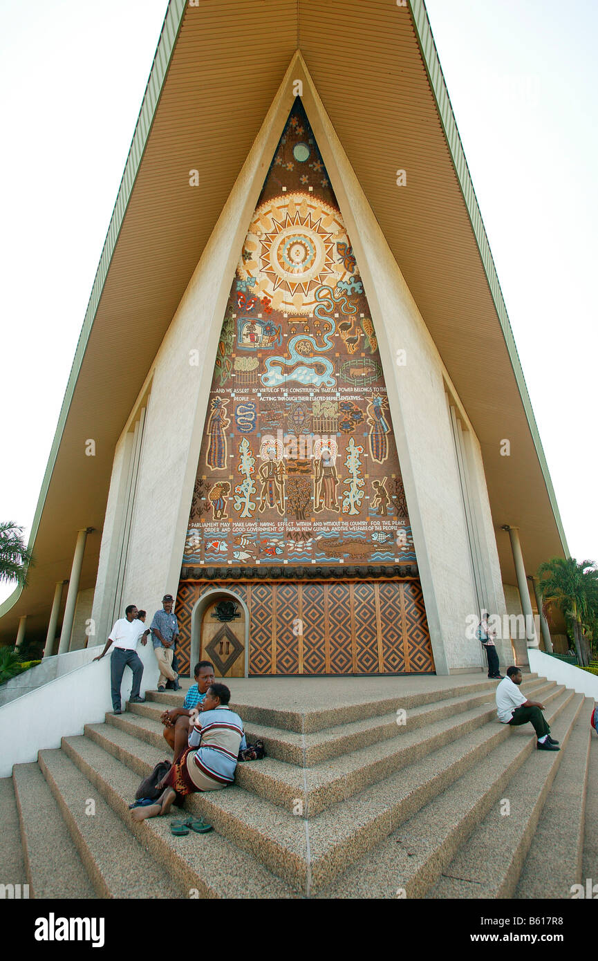 Parliament building, Port Moresby, Papua New Guinea, Melanesia Stock ...