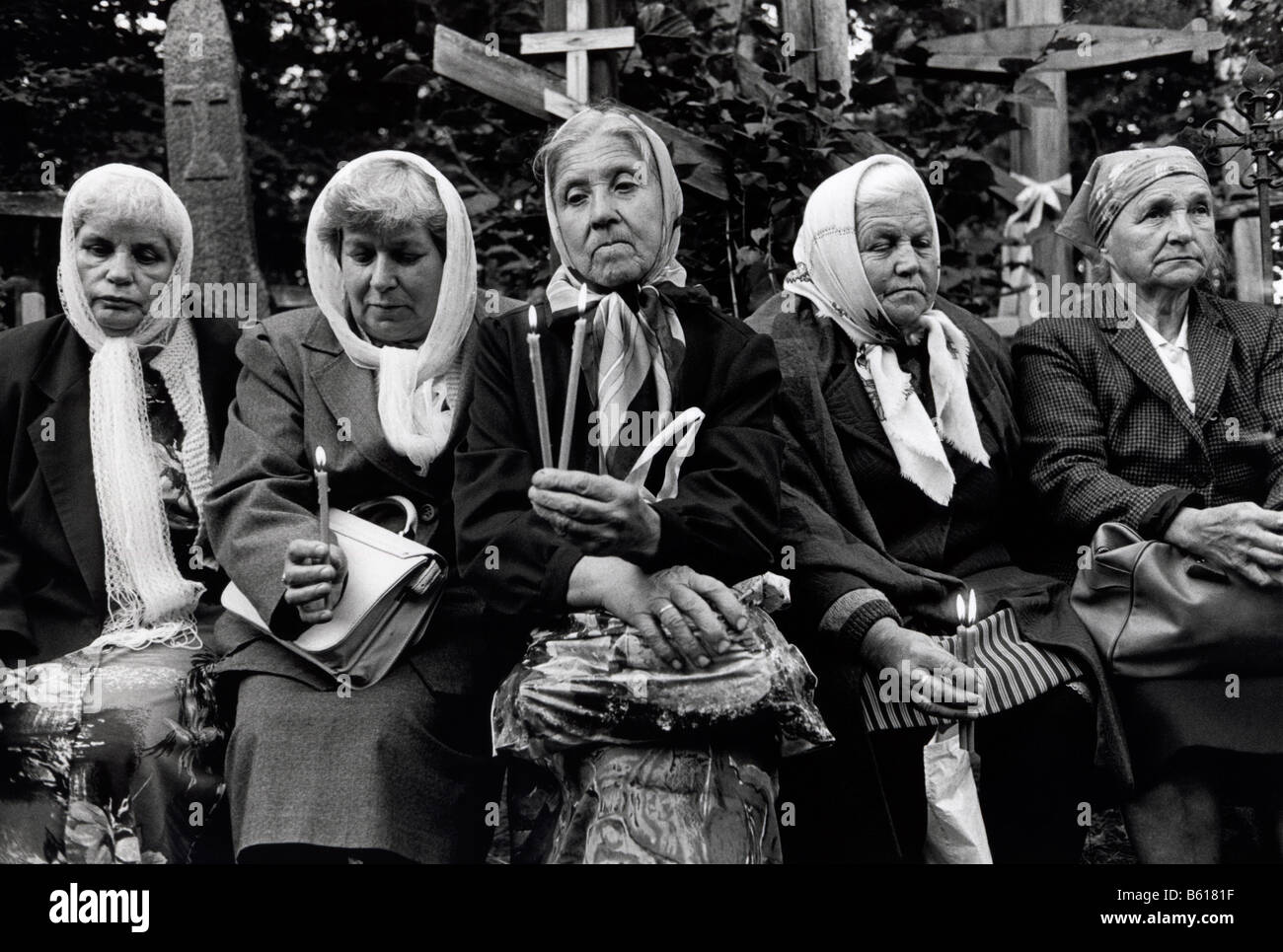 Polish Orthodox women in prayer. Grabarka, Poland Stock Photo - Alamy