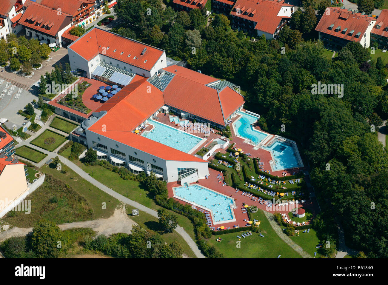 Thermal baths, Bad Griesbach, aerial photo, Lower Bavaria, Bavaria ...