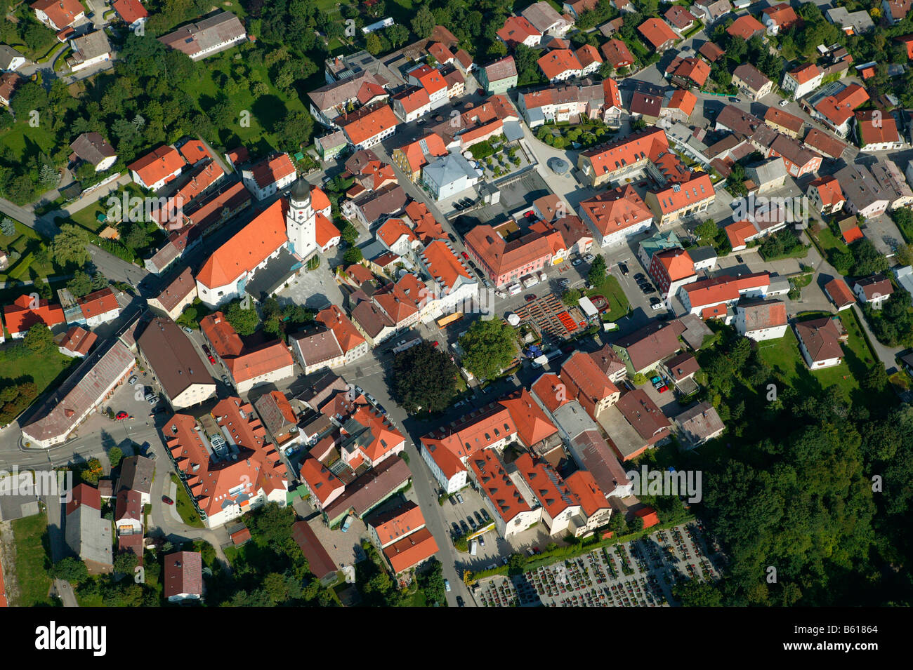 Bad Griesbach, aerial photo, Lower Bavaria, Bavaria Stock Photo - Alamy