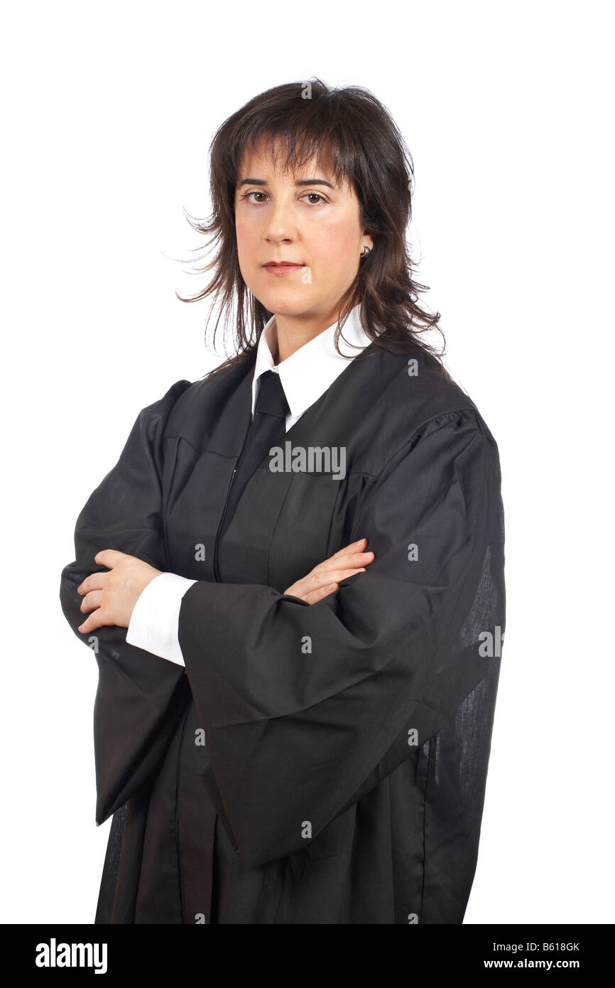 A female judge isolated on white background Stock Photo - Alamy