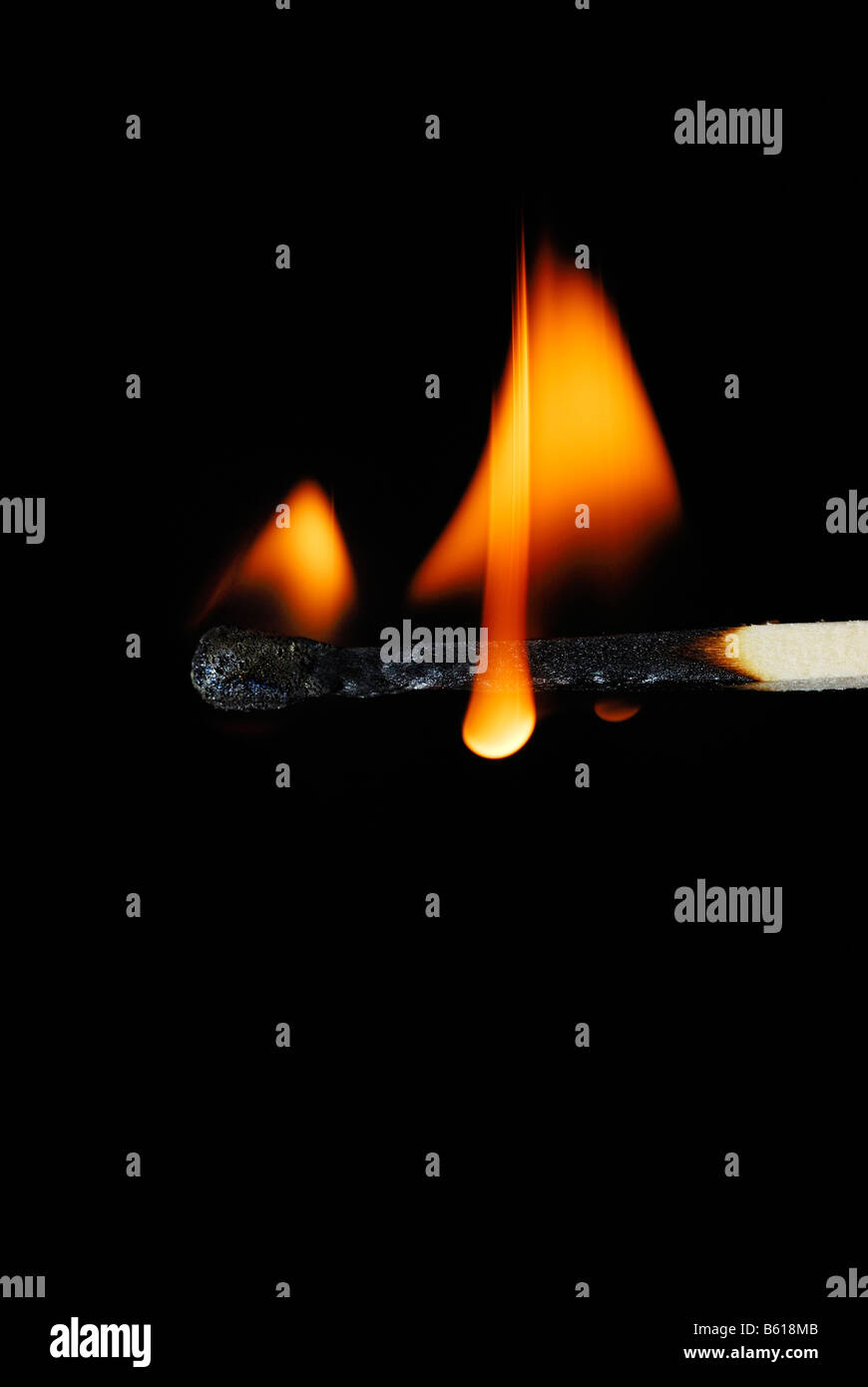Flame of a burning match Stock Photo - Alamy