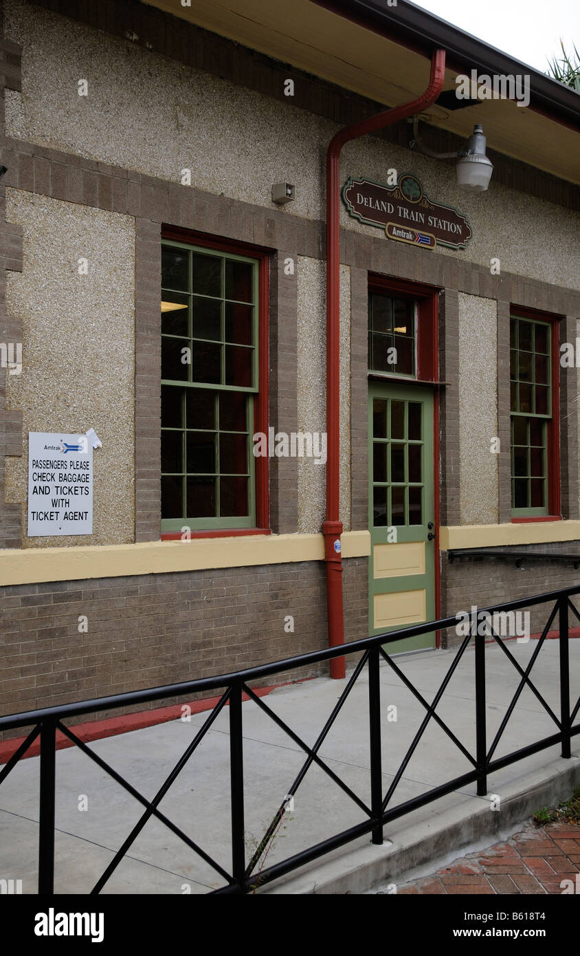 Amtrak Railroad station building at DeLand central Florida America USA ...